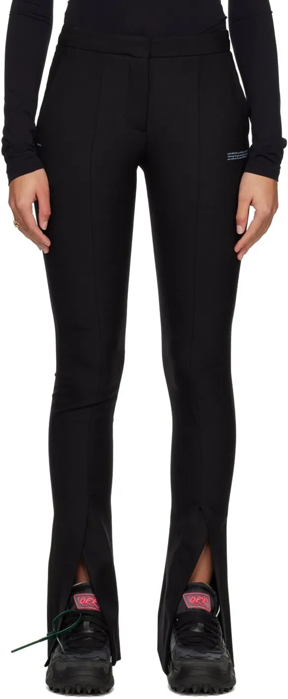 Off-White Logo Printed Tailored Trousers - Black