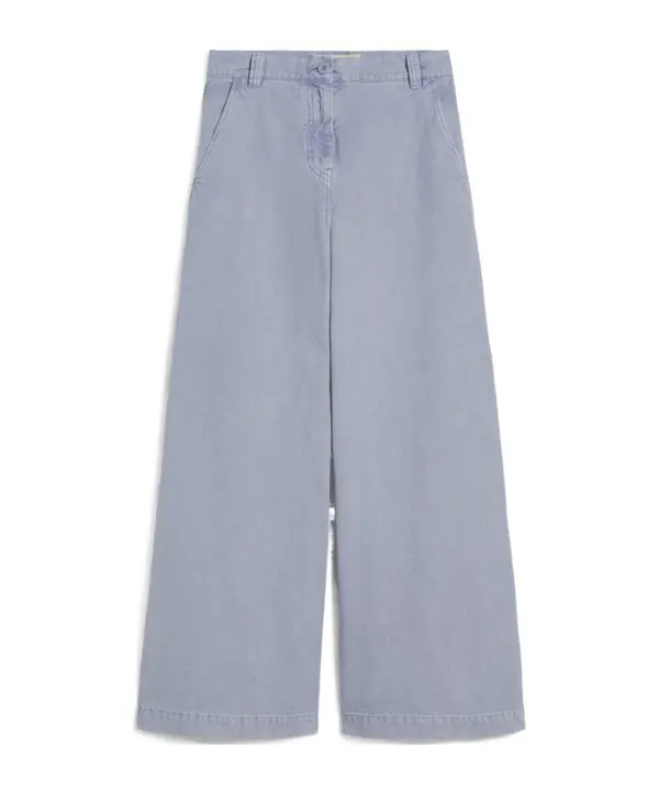 Max Mara Wide-leg Buttoned Trousers - Gray