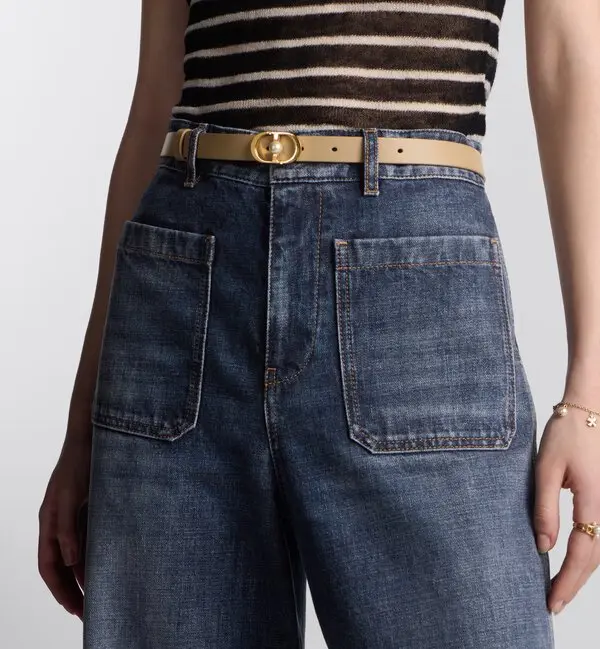 Dior 30 Montaigne Jolie Belt With Pearl Accent