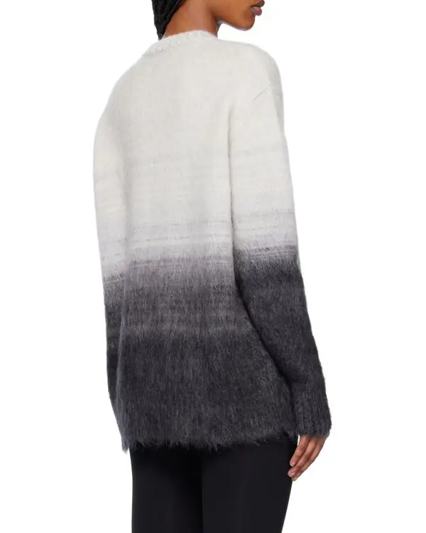 Off-White Intarsia-logo Crew-neck Jumper - Gray