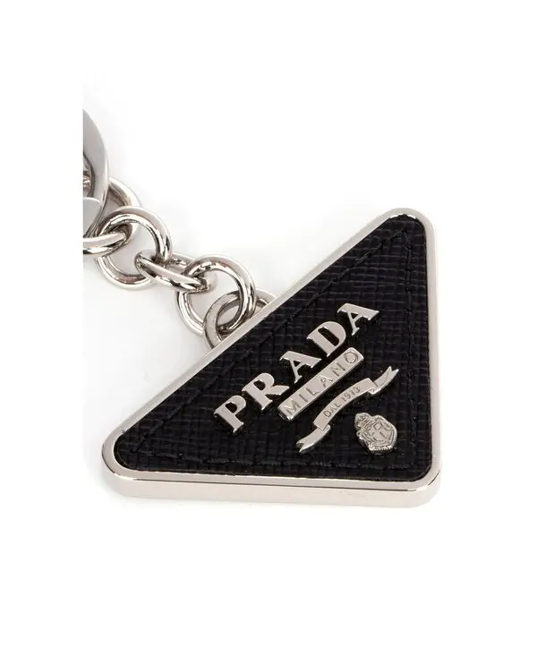 Prada Triangle Logo Plaque Keyring