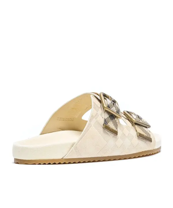 Burberry Double Buckle Checked Sandals