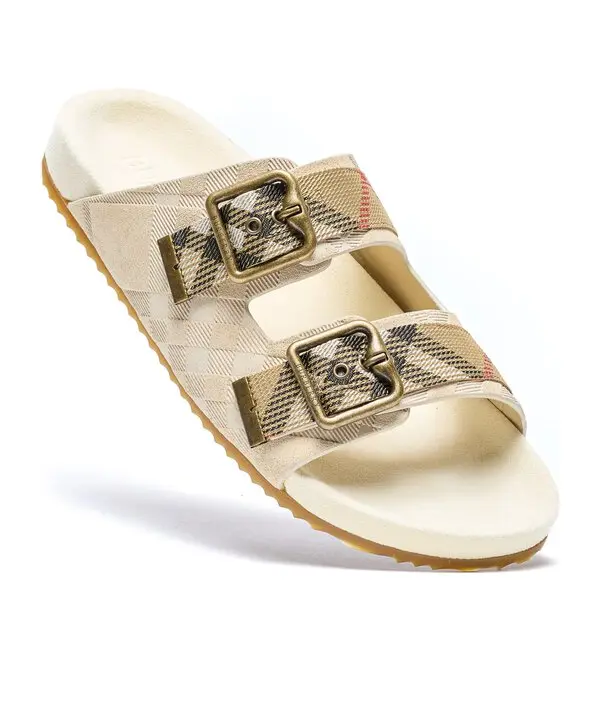 Burberry Double Buckle Checked Sandals