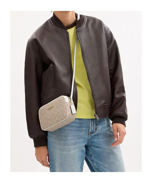 COACH Mini Jamie Signature Canvas Camera Bag - Sand/chalk