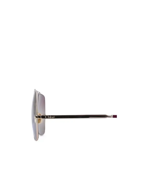 Chloé Eyewear Geometric Metal Frame Sunglasses - Gray