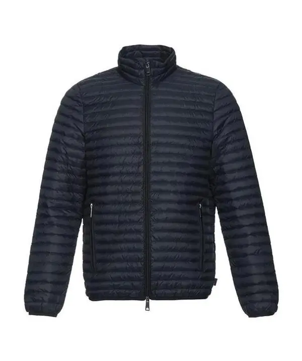 Emporio Armani Navy Blue Logo Double-sided Down Jacket - Black