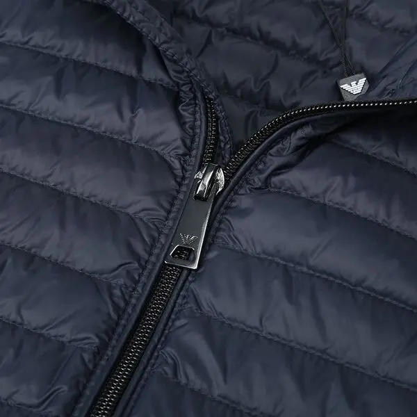Emporio Armani Down Jacket With Logo Detail - Black