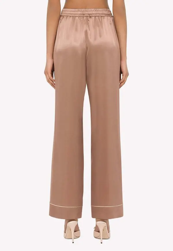 Dolce & Gabbana High-waisted Pajama Pants - Nude