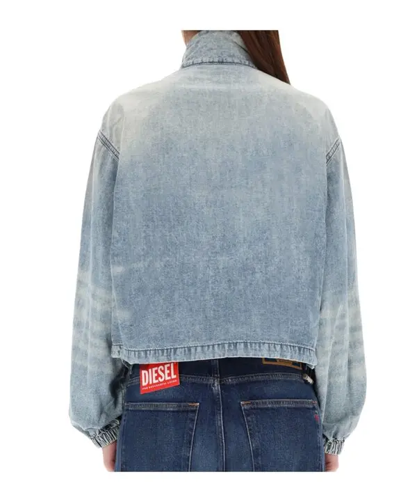 DIESEL® High-neck Zip-up Denim Jacket