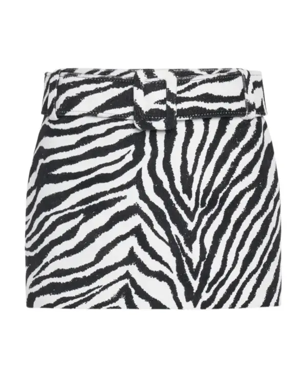 Alessandra Rich Belted Mini Skirt - White