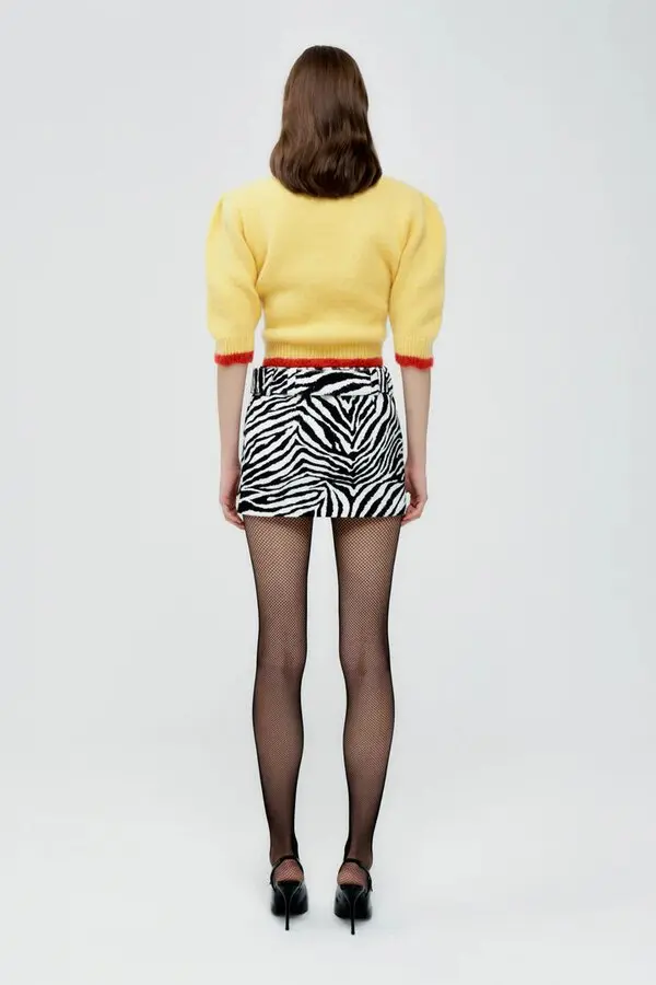 Alessandra Rich Belted Mini Skirt - White