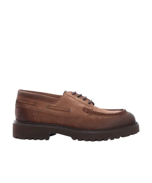 DOUCAL'S Lace-up" Round Toe Lug Sole Shoes