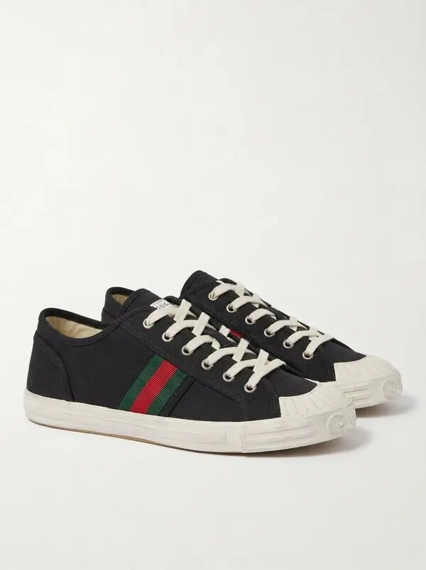Gucci Ribbon Logo Sneakers - Black