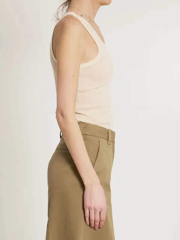 LEMAIRE Ribbed Sleeveless Off-the-shoulder Top - No