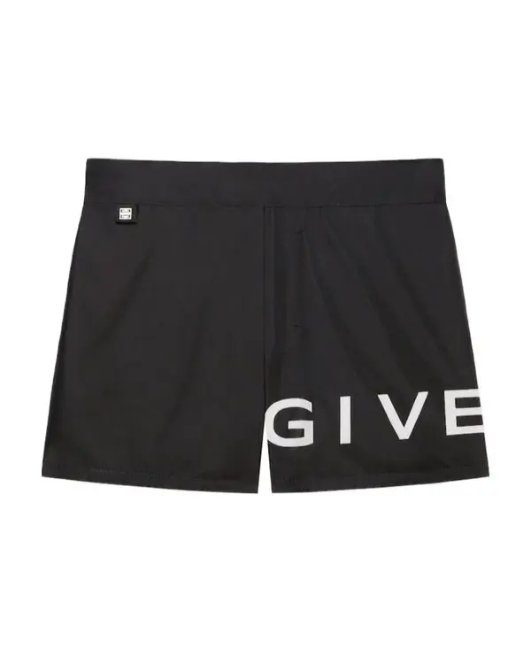Givenchy Logo Printed Nylon Swimming Shorts - Black