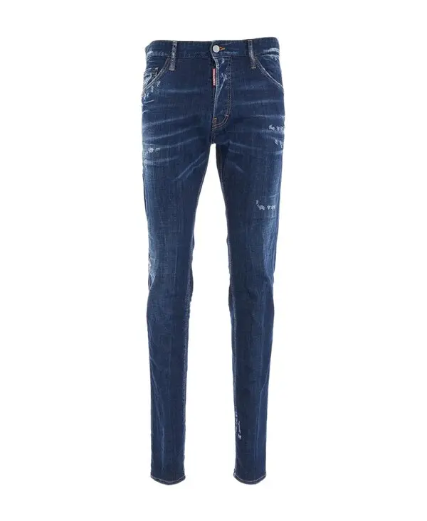 Dsquared2 Mid-rise Distressed Slim-fit Jeans - Blue