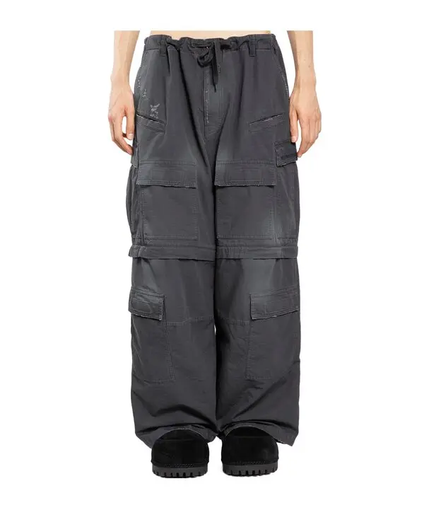 Balenciaga Washed-out Large Cargo Pants - Blue-gray