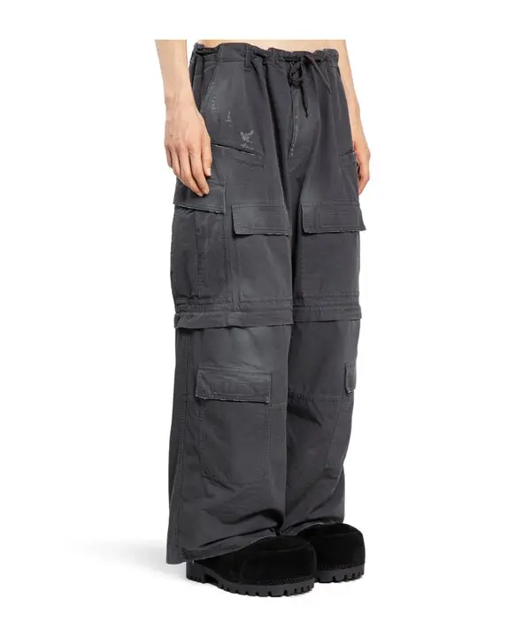 Balenciaga Washed-out Large Cargo Pants - Blue-gray