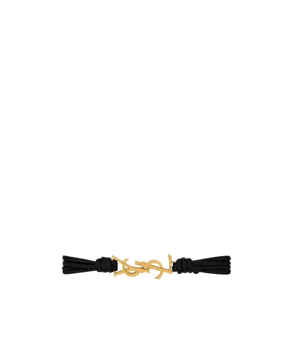 Saint Laurent Monogram Cord Bracelet - Black Gold