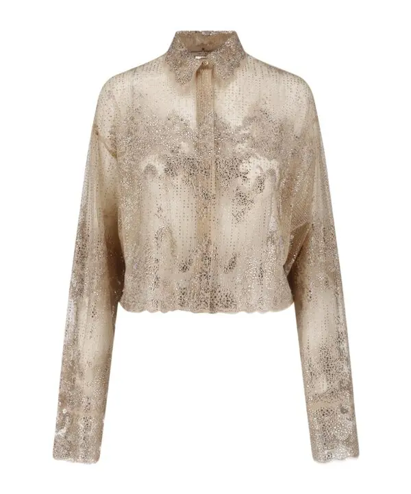Ermanno Scervino Embellished Cropped Shirt
