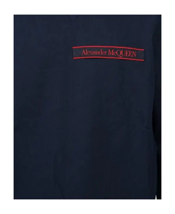 Alexander McQueen Logo Patch Crewneck Sweatshirt - Blue