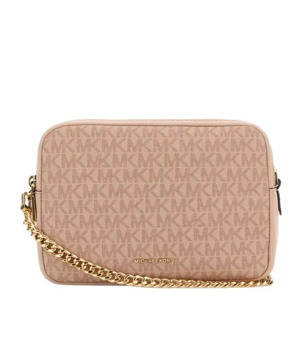 Michael Kors Bryant Medium Signature Logo Camera Crossbody Bag - Nude