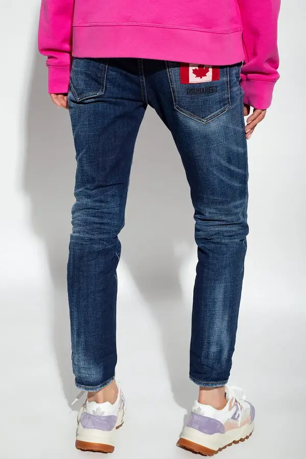 Dsquared2 Bleached-effect Straight-leg Skinny Jeans