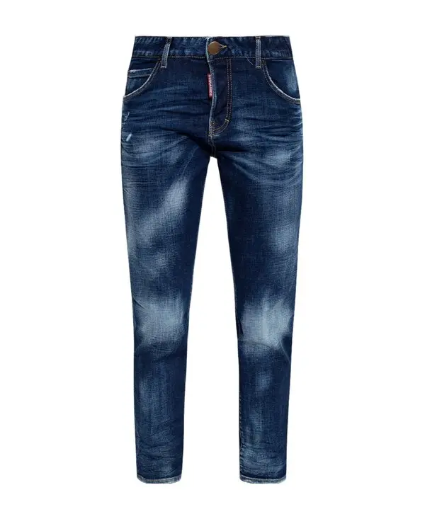 Dsquared2 Bleached-effect Straight-leg Skinny Jeans - Blue