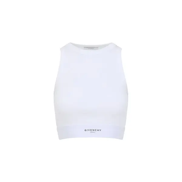 Givenchy Cropped Logo Tank Top - White