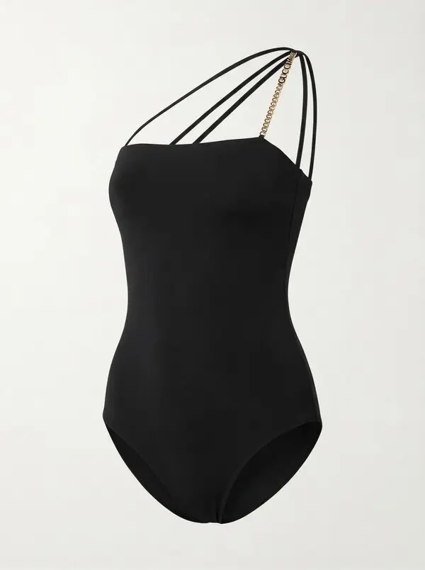 Gucci Chain Detail Halterneck Swimsuit - Black