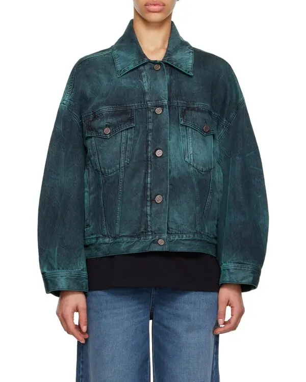 Stella McCartney Oversized Tie-dye Denim Jacket - Black