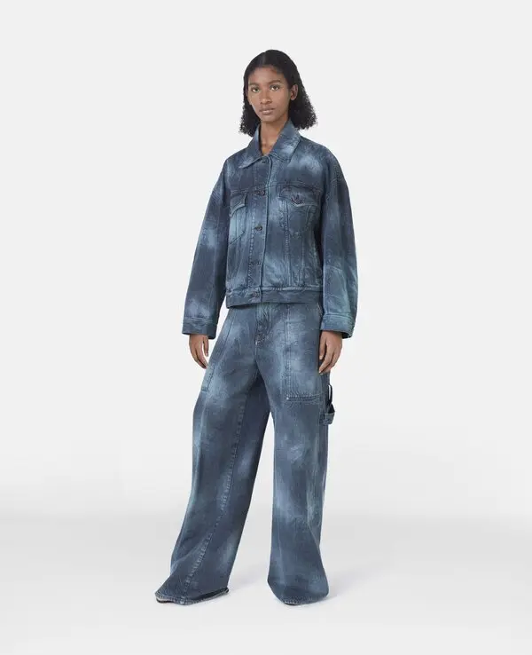 Stella McCartney Oversized Tie-dye Denim Jacket - Black