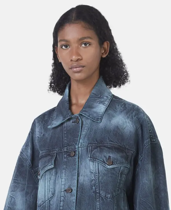 Stella McCartney Oversized Tie-dye Denim Jacket - Black