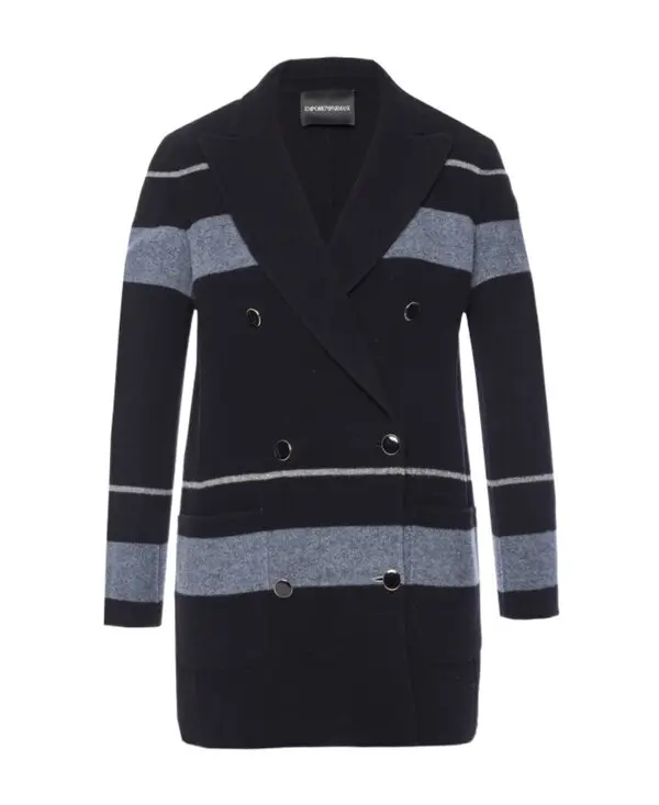 Emporio Armani Striped Double-breasted Coat