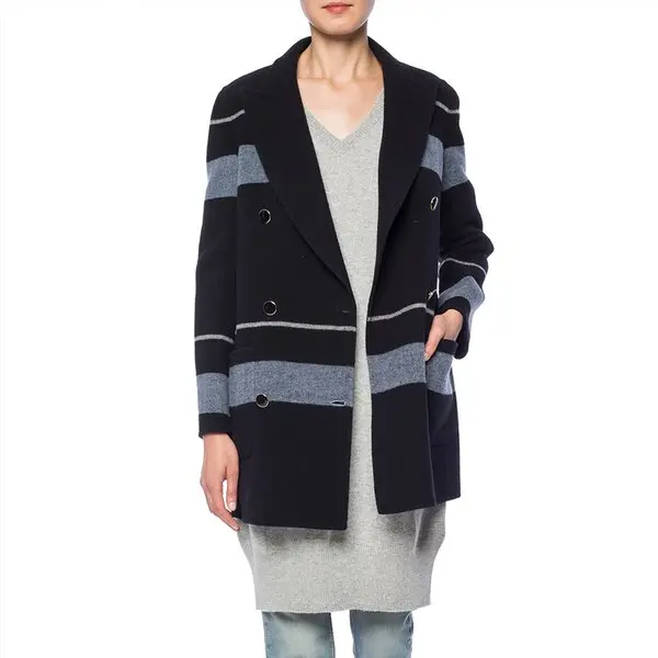 Emporio Armani Striped Double-breasted Coat