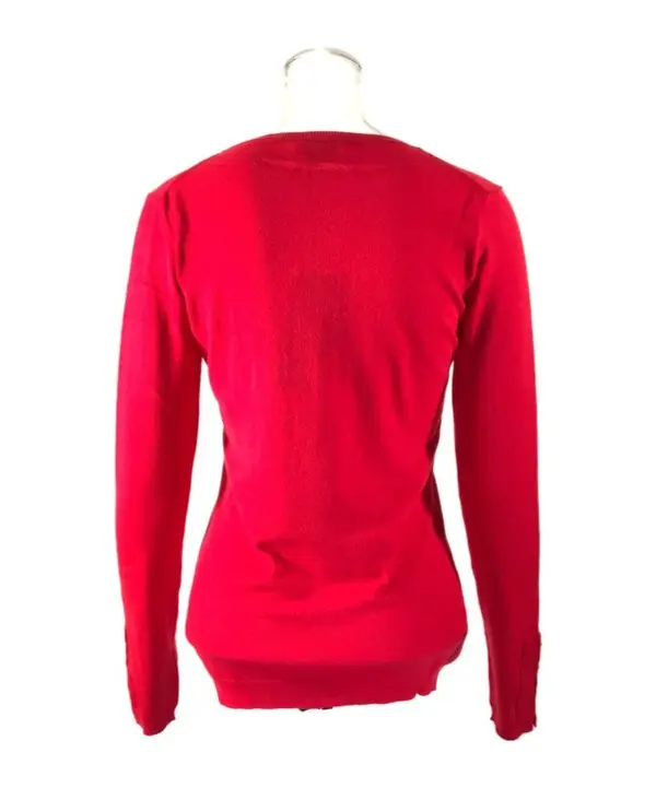 Emporio Armani V-neck Long-sleeved Sweater With Button Detail - Red