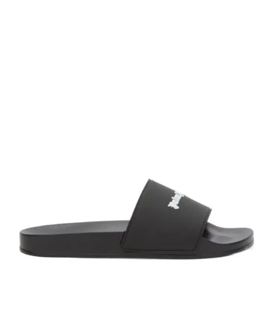 Palm Angels Logo Embossed Slides - Black