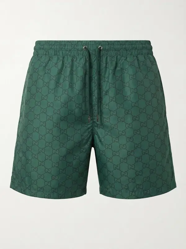 Gucci Monogrammed Drawstring Swimwear - Verde
