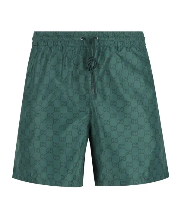 Gucci Monogrammed Drawstring Swimwear - Verde