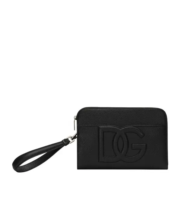Dolce & Gabbana Logo Embossed Pouch - Black