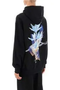 Mcm Logo Printed Drawstring Hoodie - Black