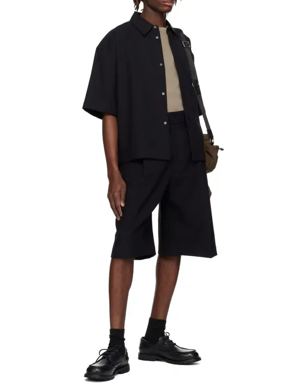 Studio Nicholson Sanko Boxy Short-sleeve Shirt - Black