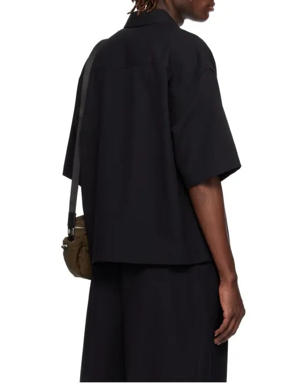 Studio Nicholson Sanko Boxy Short-sleeve Shirt - Black
