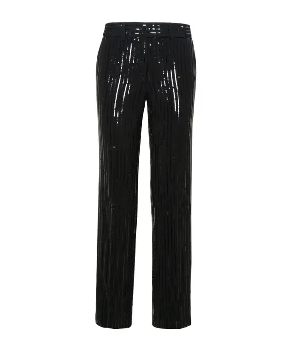 Michael Kors Sequined Pinstripe Straight-leg Pants