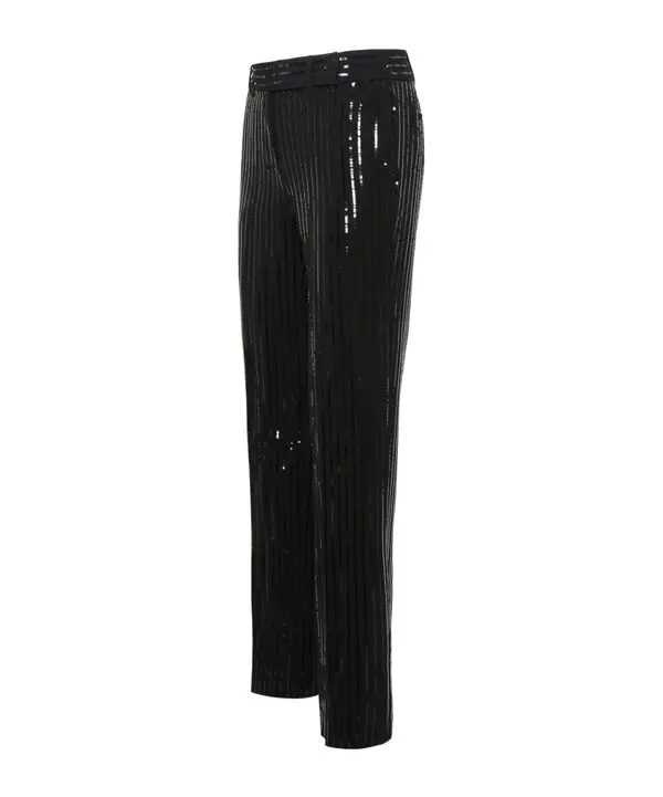 Michael Kors Sequined Pinstripe Straight-leg Pants