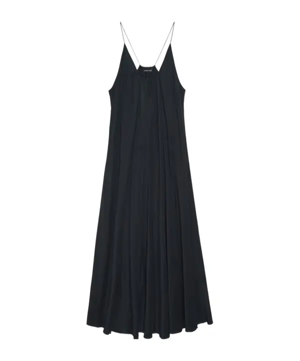 ANINE BING Aida Gathered Midi Dress - Black