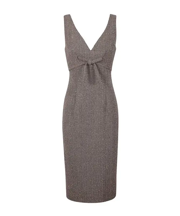 ERMANNO FIRENZE Sleeveless Bow Detail Dress - Gray