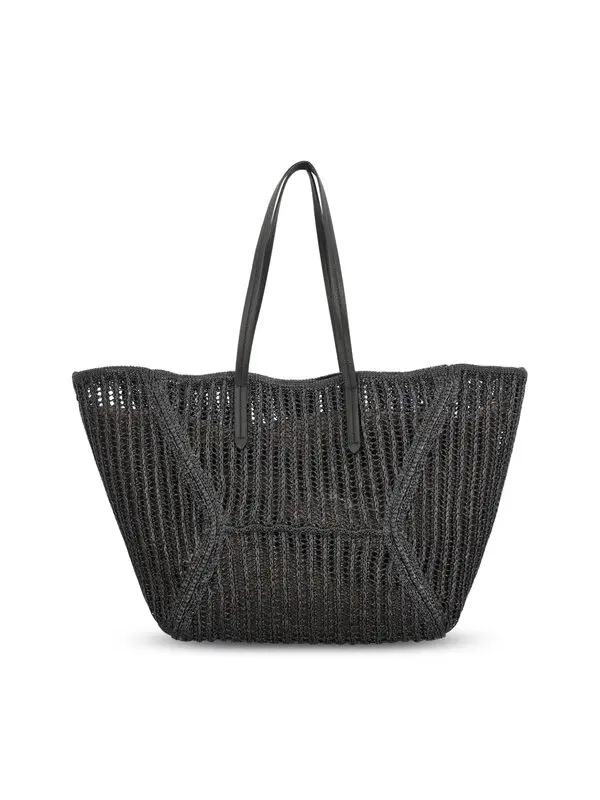 Brunello Cucinelli Woven Shoulder Bag - Black