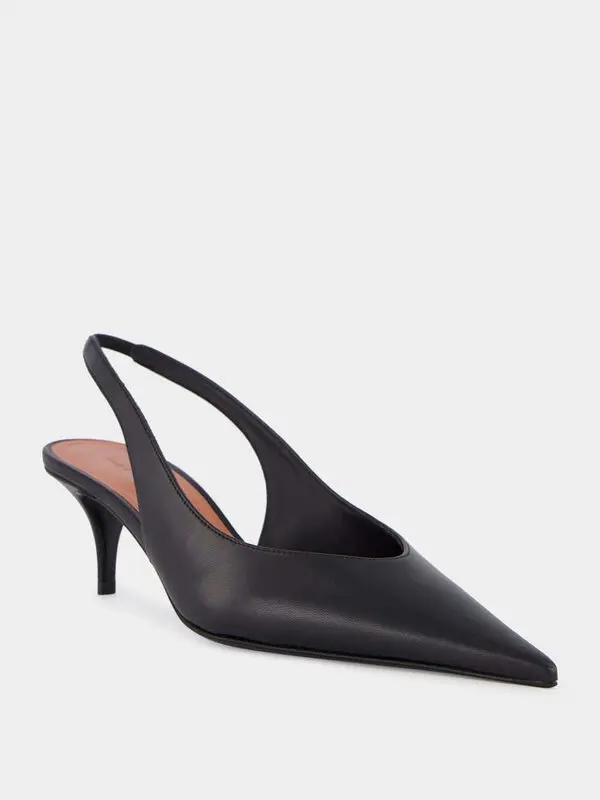 Amina Muaddi Anok Sling Stiletto Heel - Black