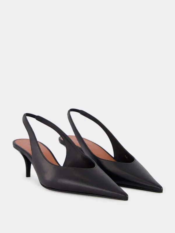 Amina Muaddi Anok Sling Stiletto Heel - Black